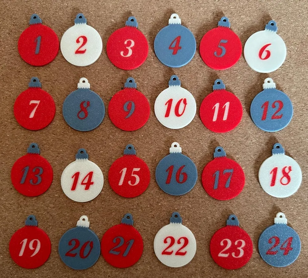 Advent Calendar Numbers - Christmas Baubles by Matthias - MakerWorld