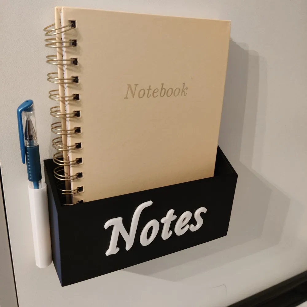 Wall-Mounted Notes Holder with Pen Slot - Free 3D Print Model - MakerWorld