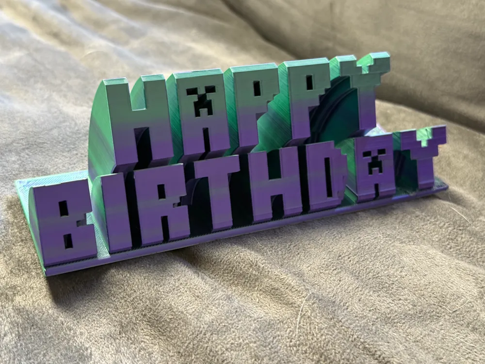 Blocky Happy Birthday Sign by WhimsyWanderDesign - MakerWorld