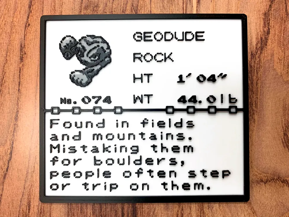 Pokemon Pokedex Geodude by CraftyFox3D MakerWorld: Download Free 3D Models