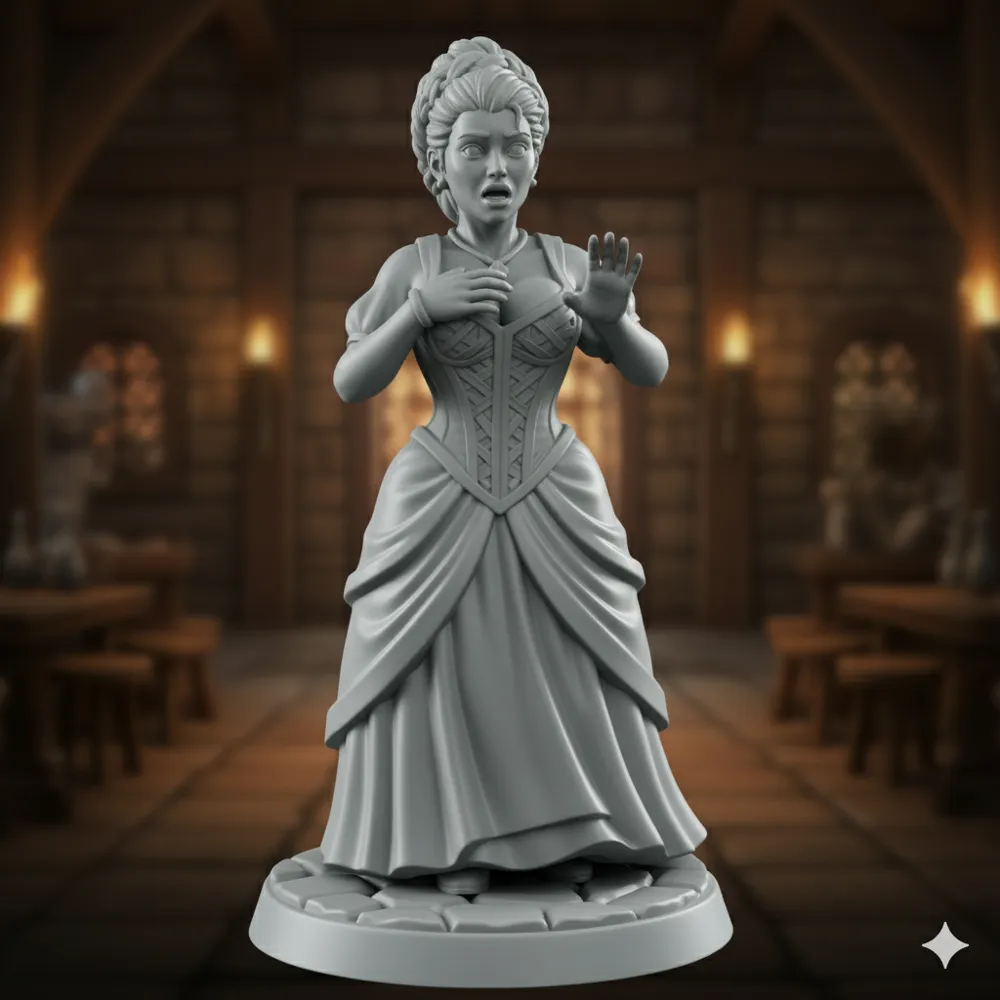 D&D Miniature - Tavern Woman Miniature Fantasy - Free 3D Print Model ...