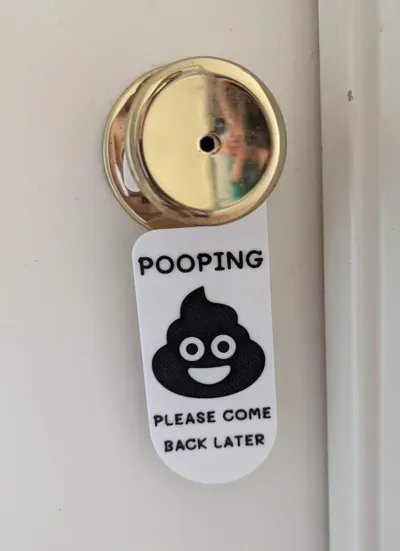 Pooping Door Hanger sign by Nagel D - MakerWorld