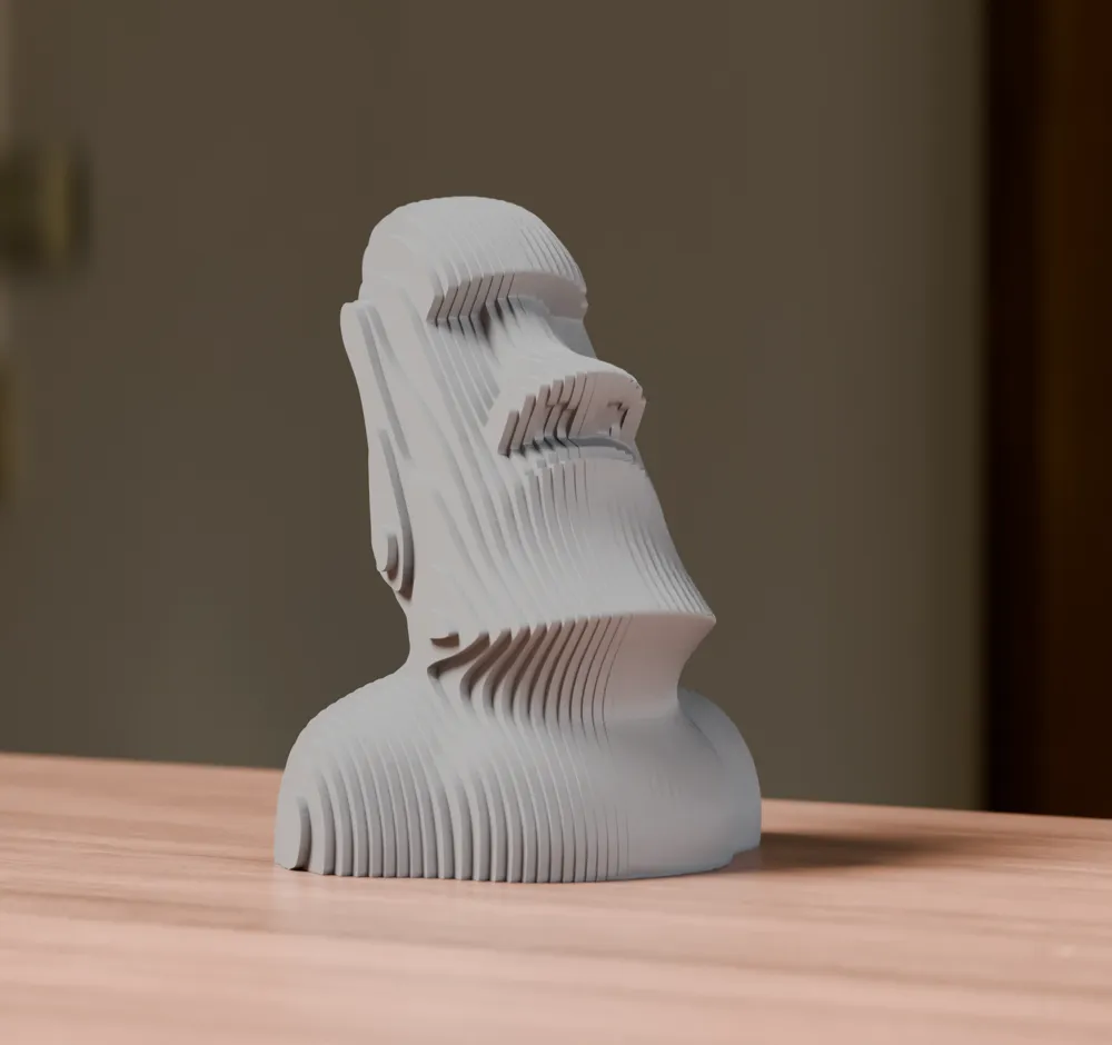 Moai statue layered style - Free 3D Print Model - MakerWorld
