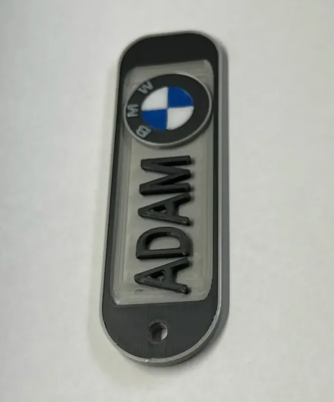 BMW Key Chain (Custom Name!) - Free 3D Print Model - MakerWorld