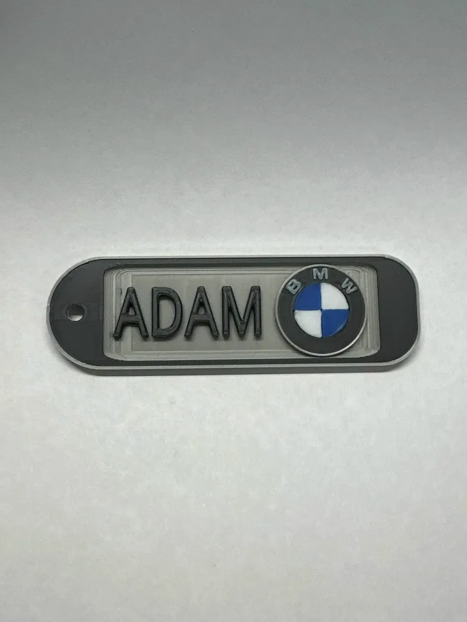 BMW Key Chain (Custom Name!) - Free 3D Print Model - MakerWorld