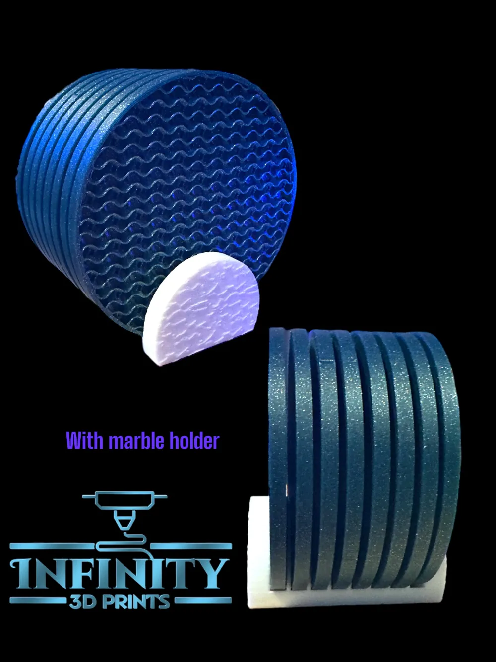 3D INFILL COASTERS WITH MARBLE HOLDER by Infinity 3D Prints - MakerWorld