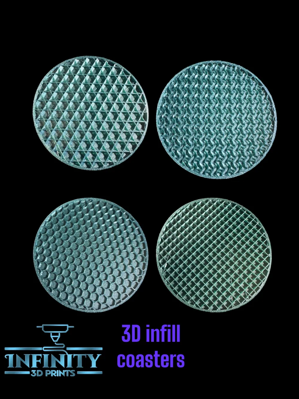 3D INFILL COASTERS WITH MARBLE HOLDER by Infinity 3D Prints - MakerWorld