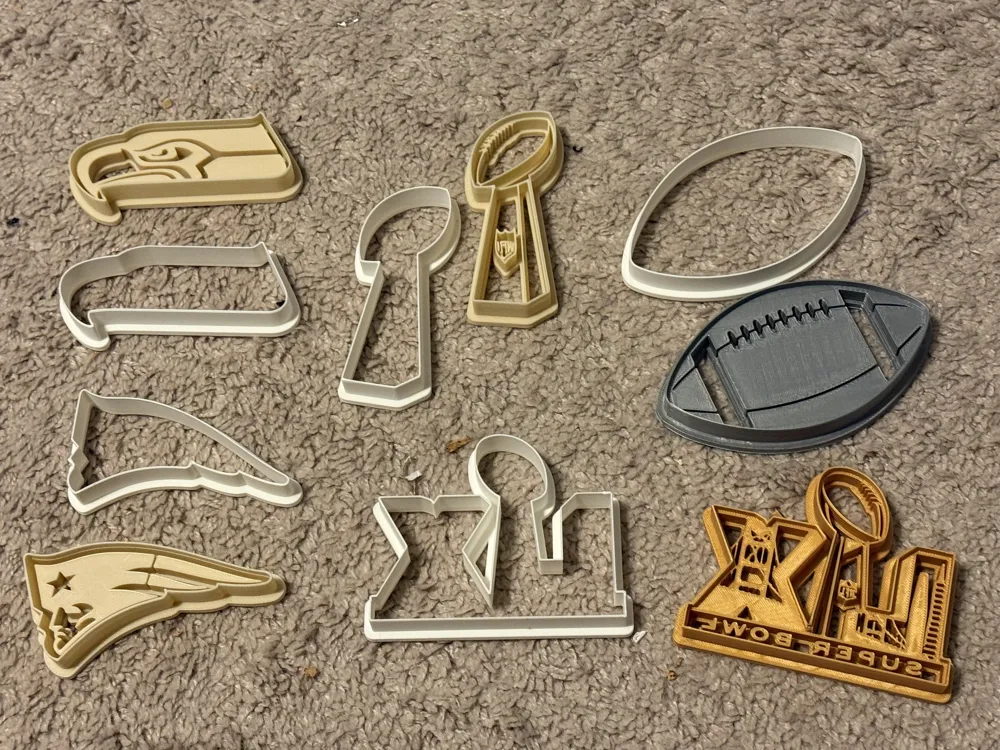 Super Bowl LX Cookie Cutter Set - Free 3D Print Model - MakerWorld