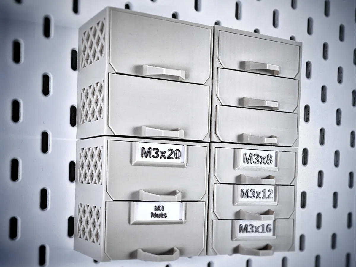 Modular Small Parts Drawers for Skadis - 2 Sizes - Free 3D Print Model ...
