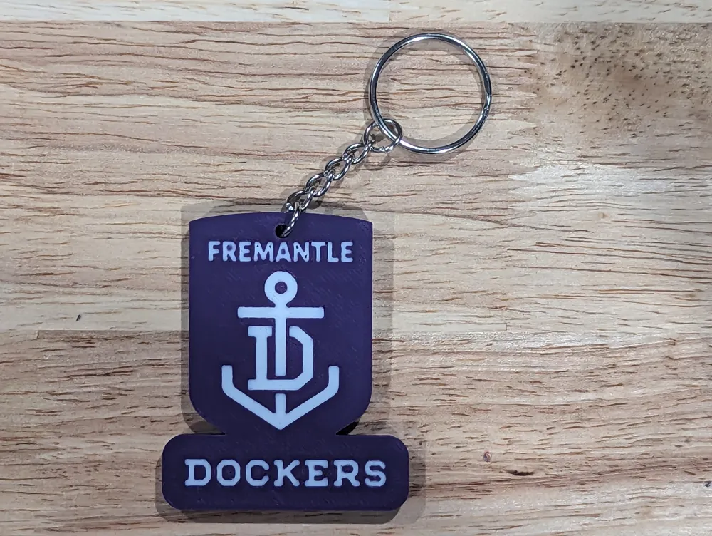 Freemantle Dockers AFL Club Logo Keyring by The 3D Print Smiths ...