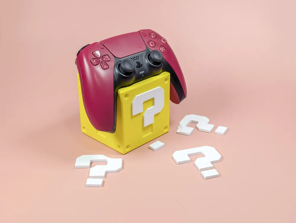 Super Mario Question Mark Box PS5 Controller Stand by phoenix3dmodels ...
