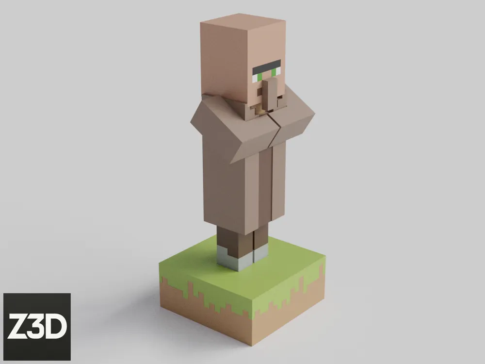 Minecraft Villager (AMS Optional) by Z3DMakerWorld: Download Free 3D Models