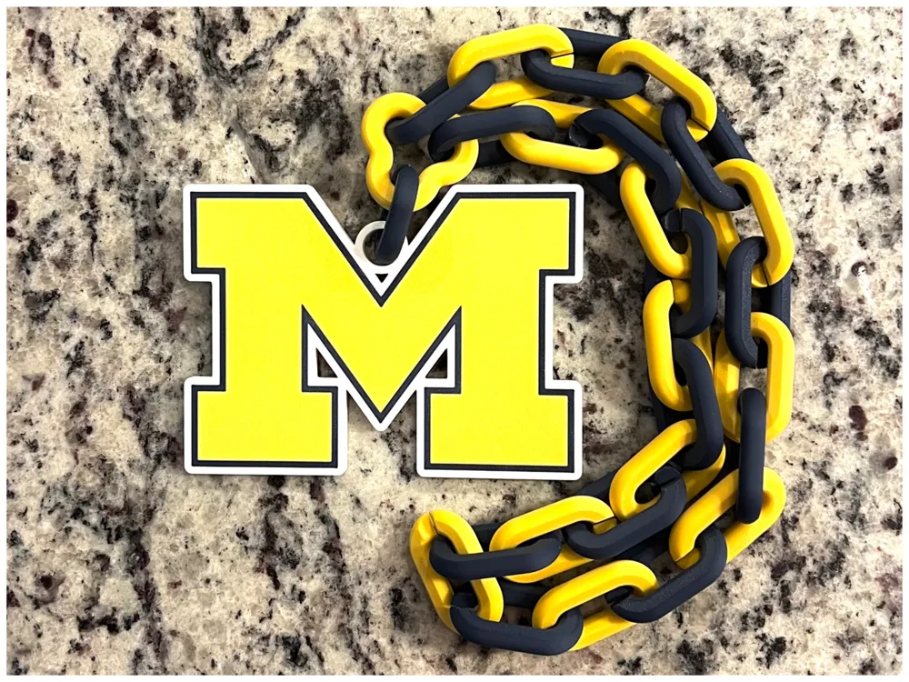 Oversized Rally Chain - Michigan Wolverines M Logo - Free 3D Print ...