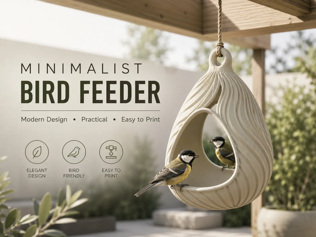 Minimalist Bird Feeder - Modern Garden Decor - Free 3D Print Model ...