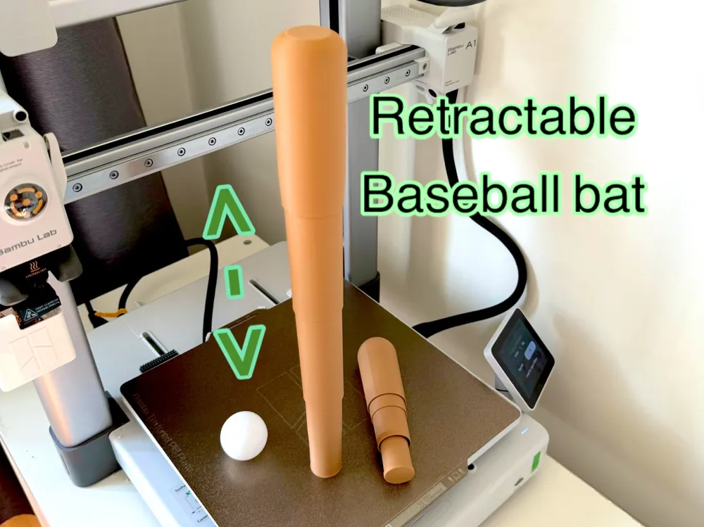 Pocket Baseball bat racket-Retractable by Jalu MakerWorld: Download ...