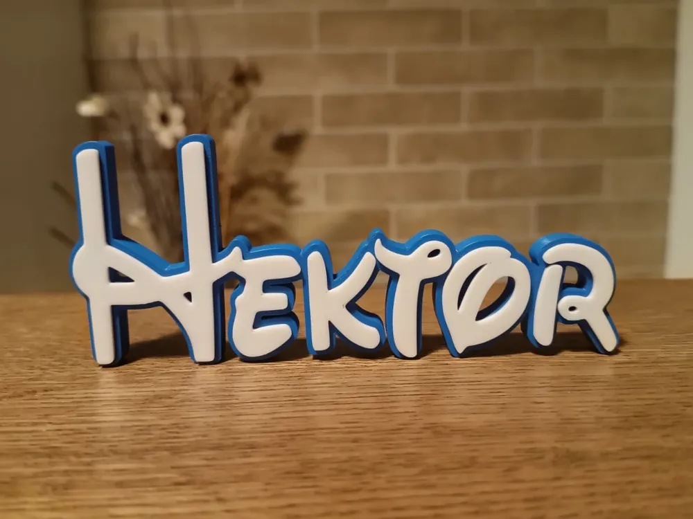 Hektor Name Disney Font - Free 3D Print Model - MakerWorld
