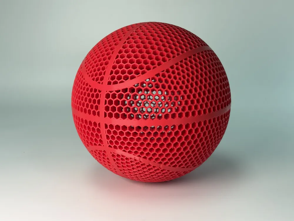 PEBA Size 5 airless basketball - Free 3D Print Model - MakerWorld