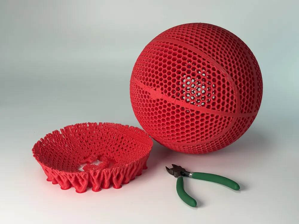 PEBA Size 5 airless basketball - Free 3D Print Model - MakerWorld