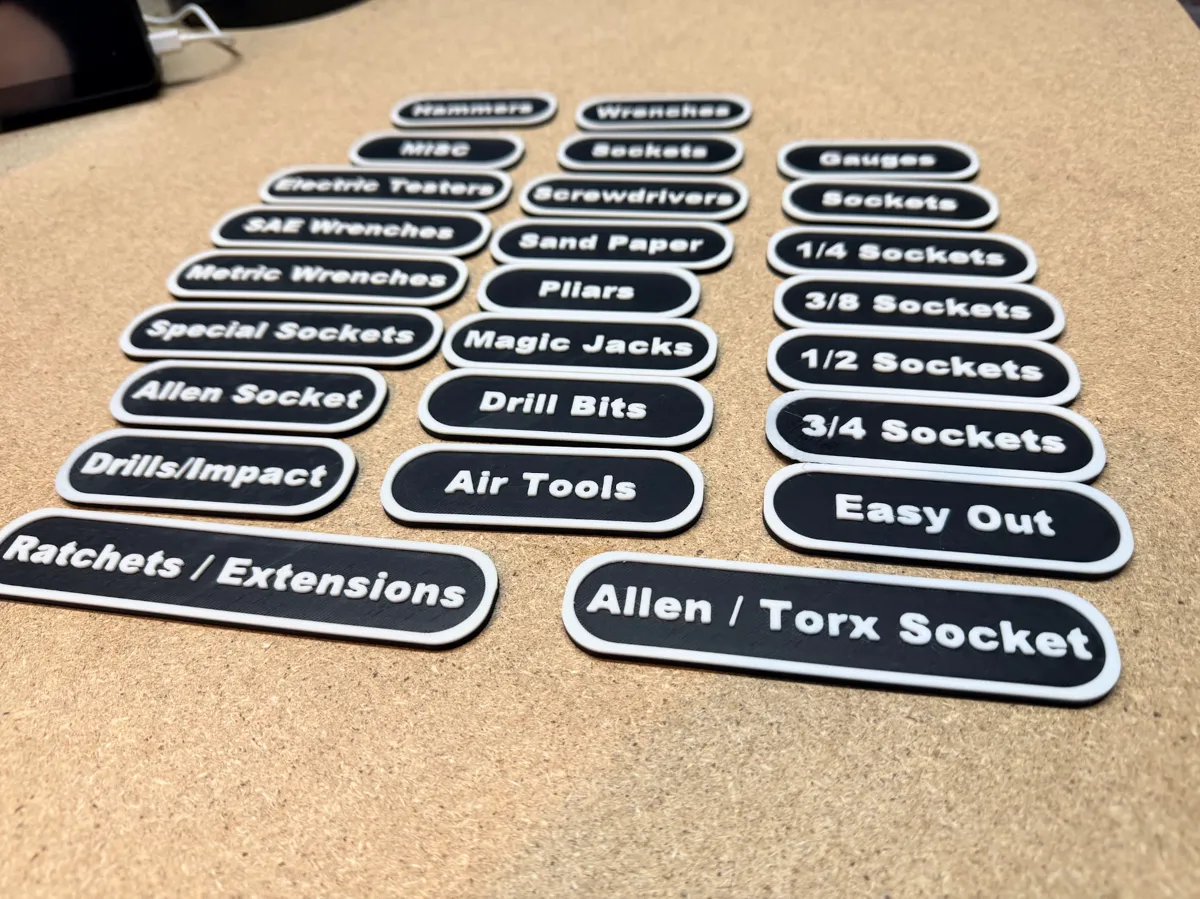 Toolbox Labels - Free 3D Print Model - MakerWorld