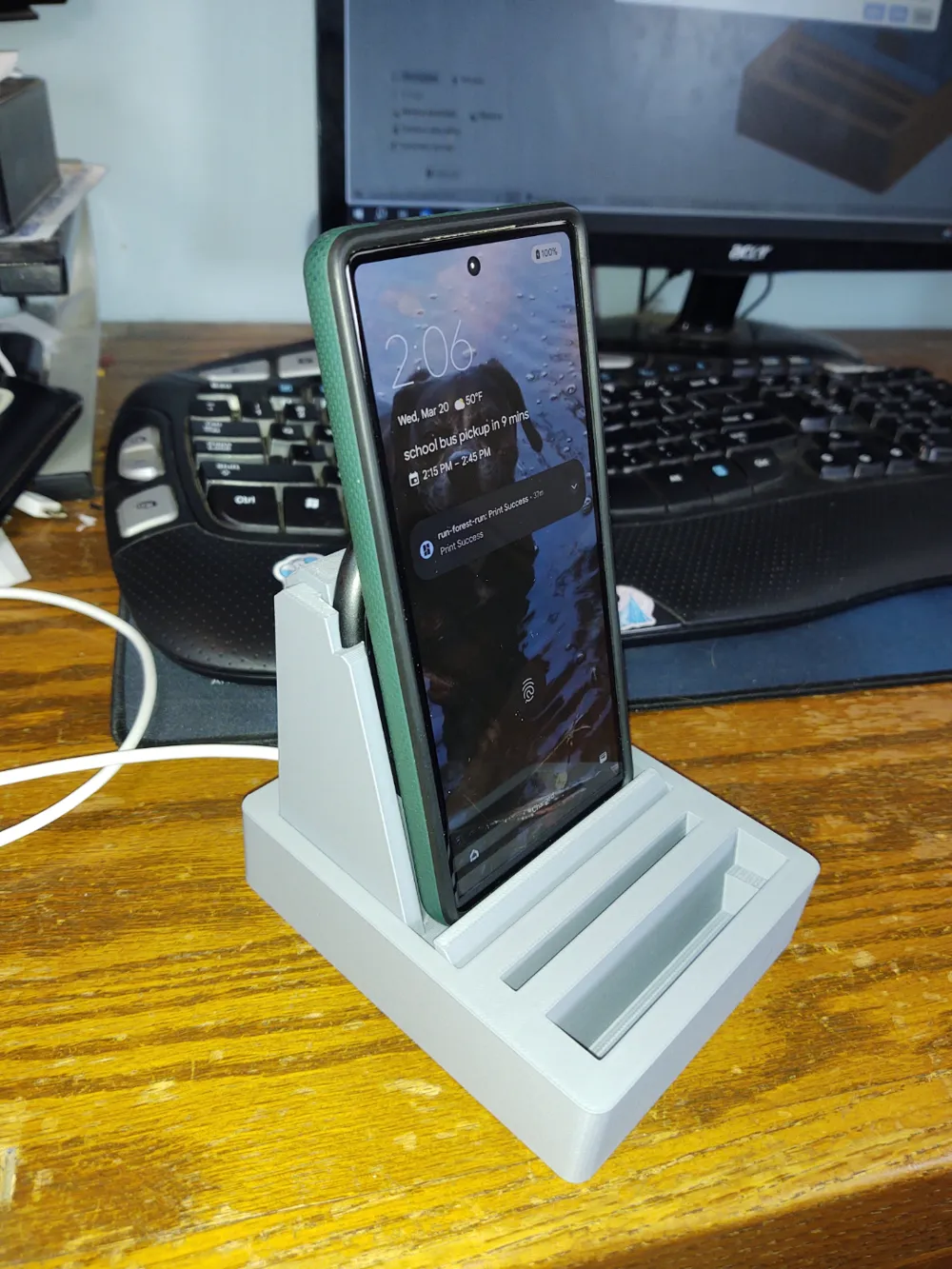 Pixel 6a Qi Charge Stand with play.date storage by bitflung - MakerWorld