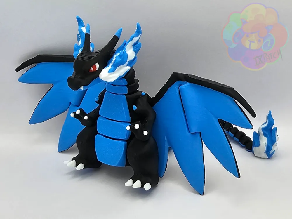 Mega Charizard X - Flexi Articulated Pokémon by IXPatch MakerWorld: Download Free 3D Models