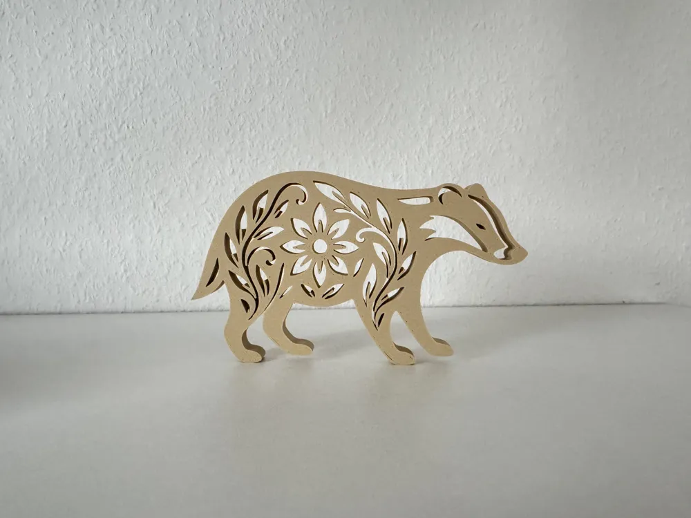 Floral Badger Decoration Spring and Easter - Free 3D Print Model ...