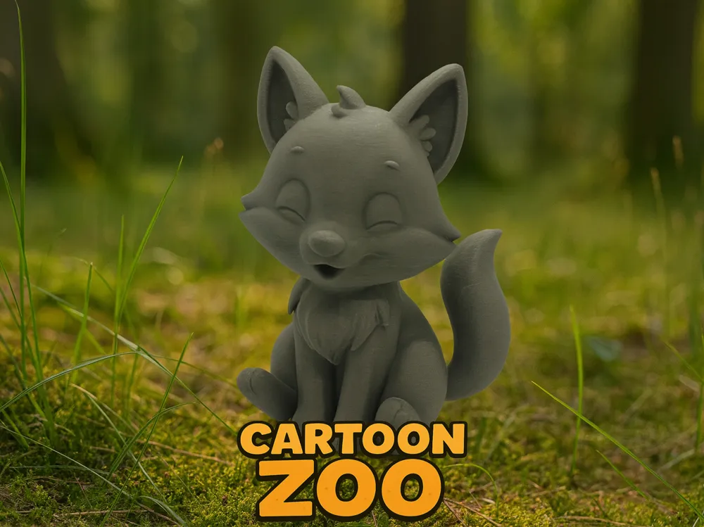 Cute Cartoon Fox - Cartoon Zoo - Free 3D Print Model - MakerWorld