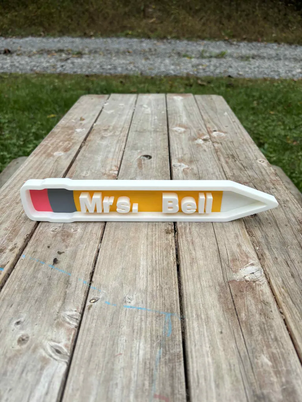 Custom Pencil tabletop name sign - Free 3D Print Model - MakerWorld