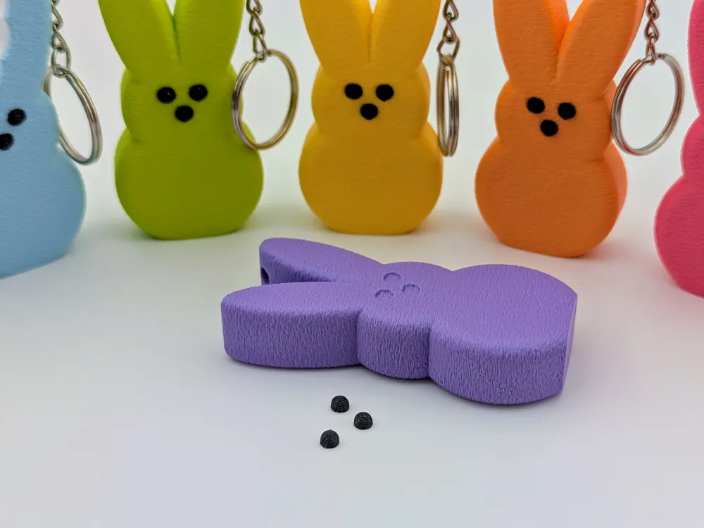 Easter Peep Bunny Keychain | AMS & Parts - Free 3D Print Model - MakerWorld