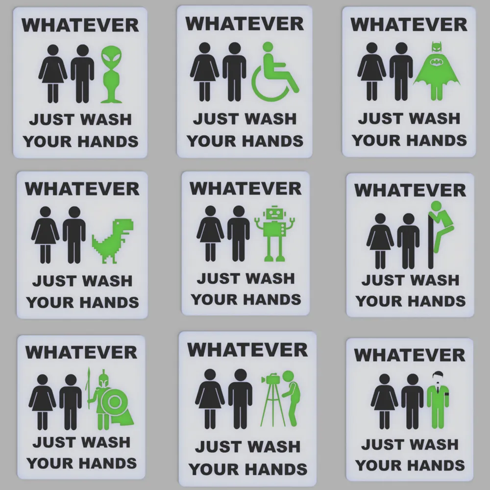 Funny Sign "Whatever, just wash your hands" by ZeDee - MakerWorld