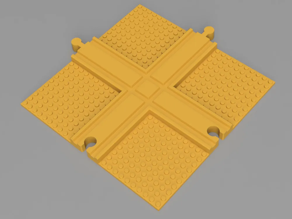 Crossing Rails with LegoBricks plate (wooden rail) by Jakub Lattenberg ...