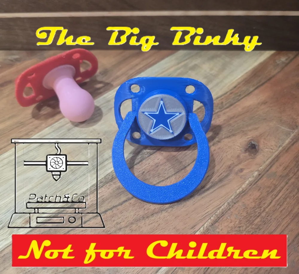 Dallas Cowboys Big Binky Pacifier - Free 3D Print Model - MakerWorld