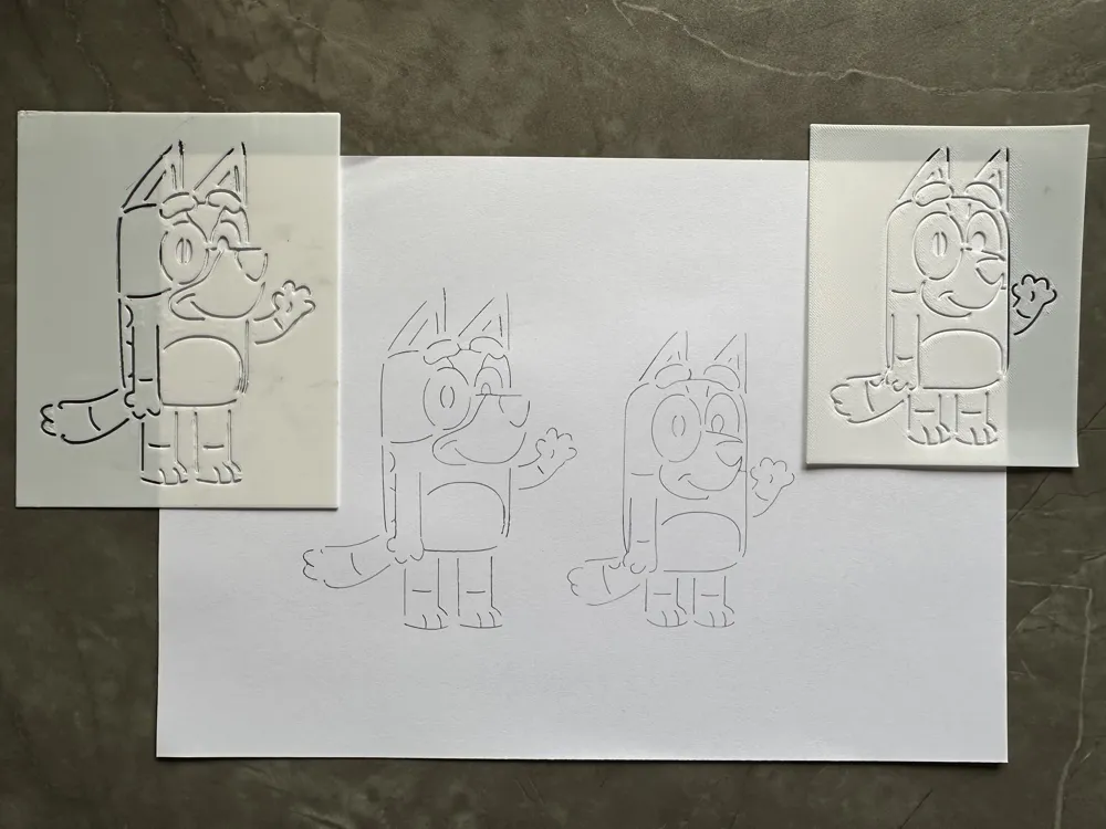 Bluey & Bingo Themed Stencil - Free 3D Print Model - MakerWorld