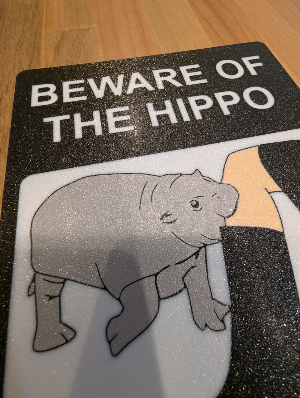 Baby hippo beware sign by migueljeronimoa - MakerWorld