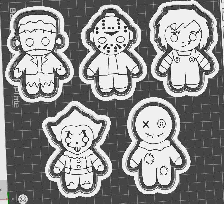 Halloween Characters cookie cutter and stamp set by NovaJay 3D ...