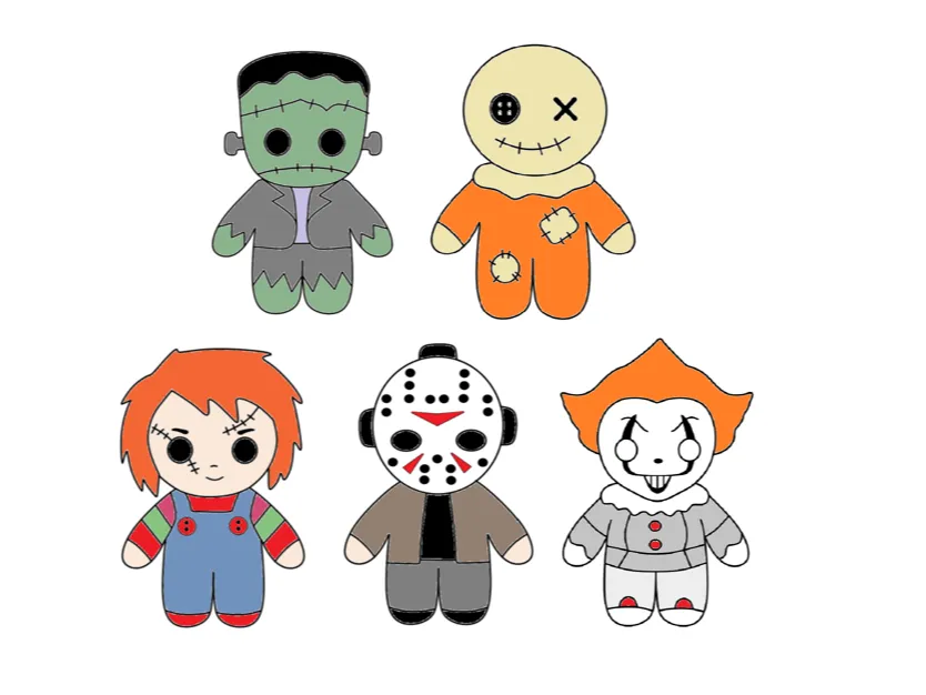 Halloween Characters cookie cutter and stamp set by NovaJay 3D ...