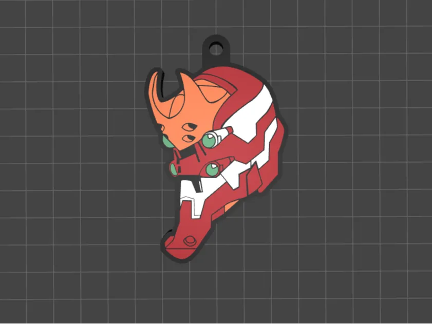 keychain Neon Genesis Evangelion - EVA 02 by Hector MakerWorld ...