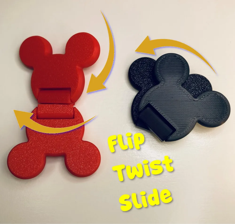 Mickey Mouse Slider Fidget (Disney Pixie Dust) - Free 3D Print Model ...