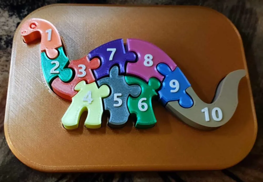 Brontosaurus Number Puzzle for Kids Remixed by Doga123 - MakerWorld