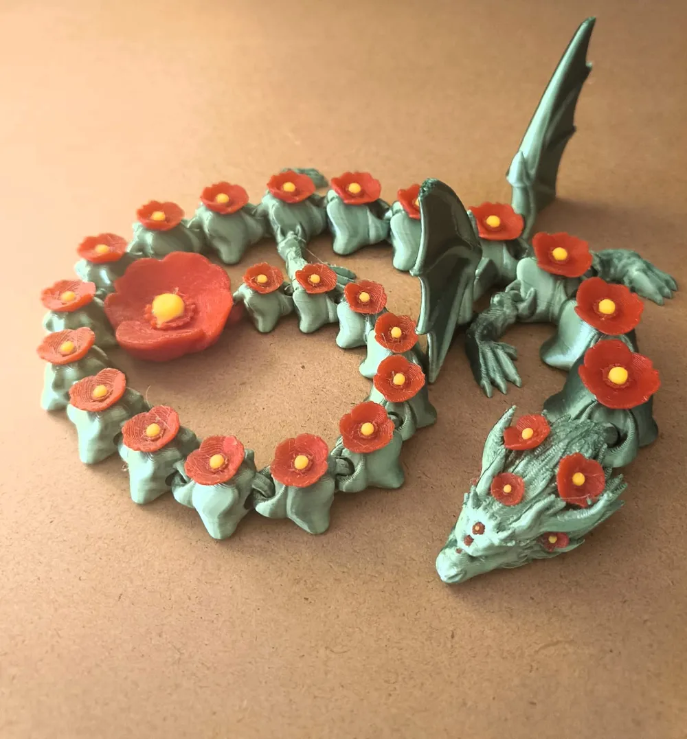 Articulated flexi dragon Poppies by PAB3D MakerWorld: Download Free 3D ...