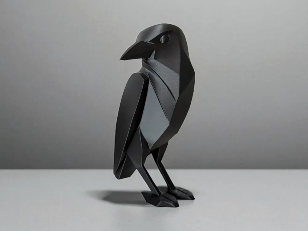 Minimalist Geometric Raven Statue Crow Goth by Akshan_Designs ...