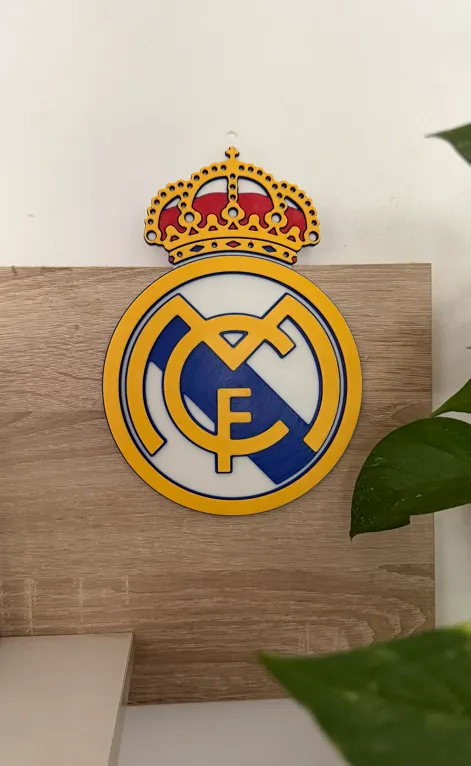 Real Madrid Logo - Decorative NO AMS - Free 3D Print Model - MakerWorld