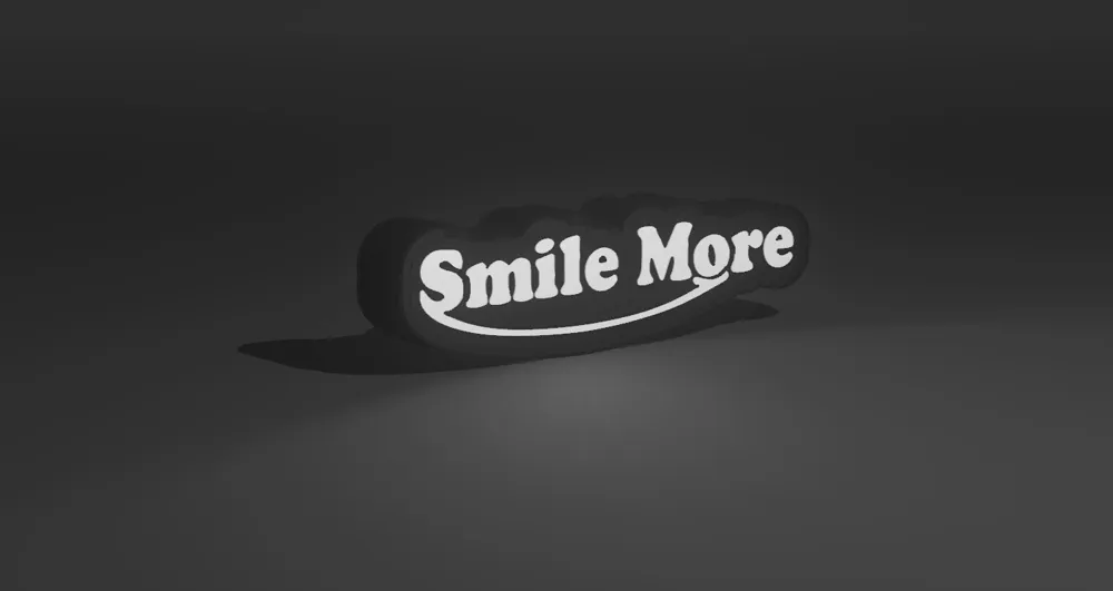 Smile More Logo - Tight Cropped - Free 3D Print Model - MakerWorld