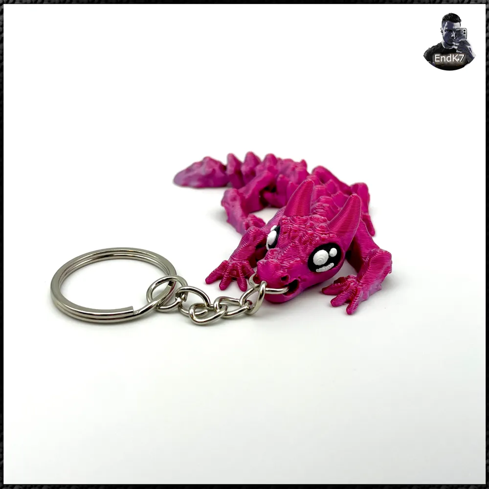 Baby Bull Dragon Keychain - Flexi - Print in Place - Free 3D Print ...