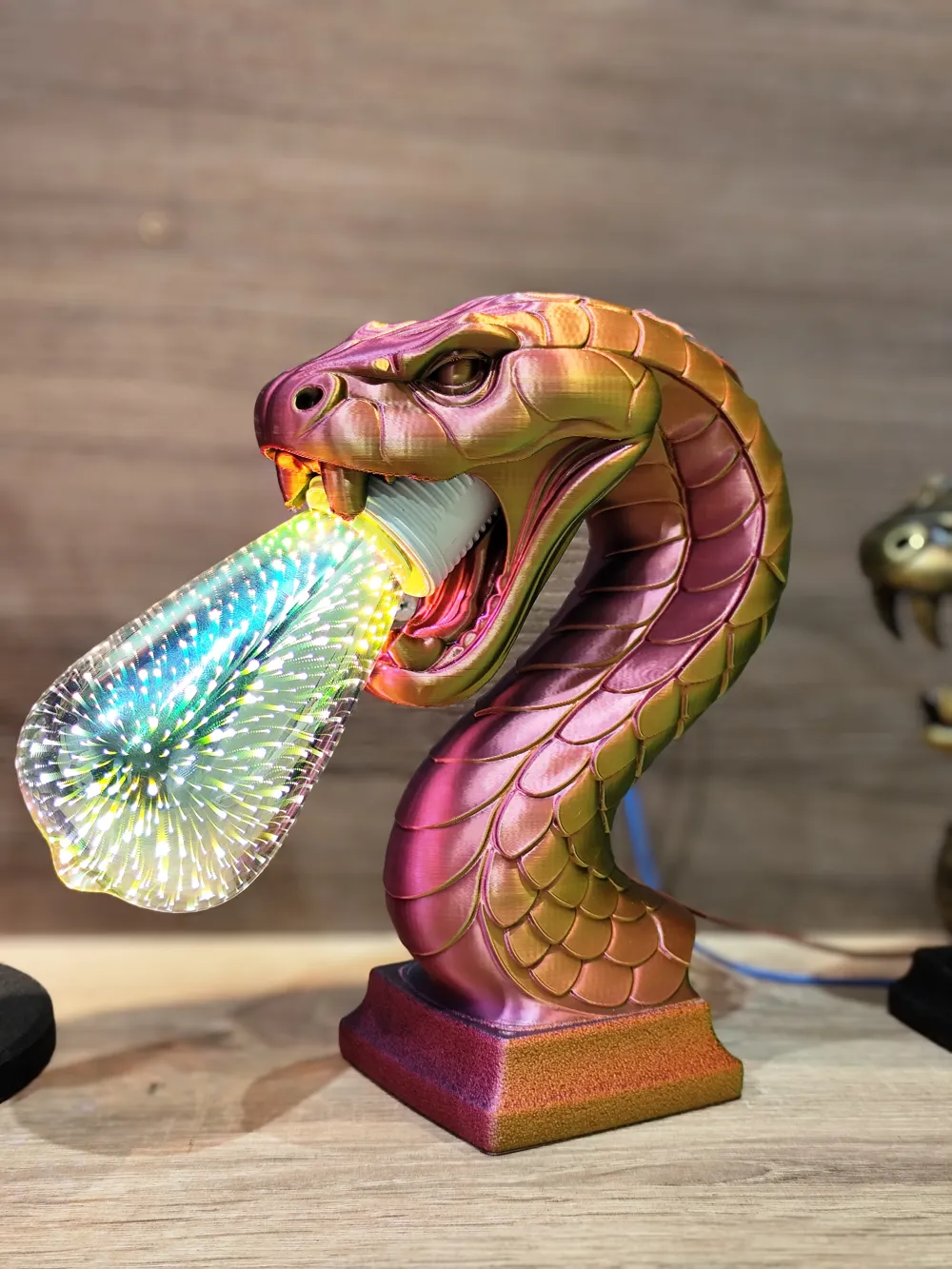 Serpent of Light – Snake Lamp & Statue - Free 3D Print Model - MakerWorld