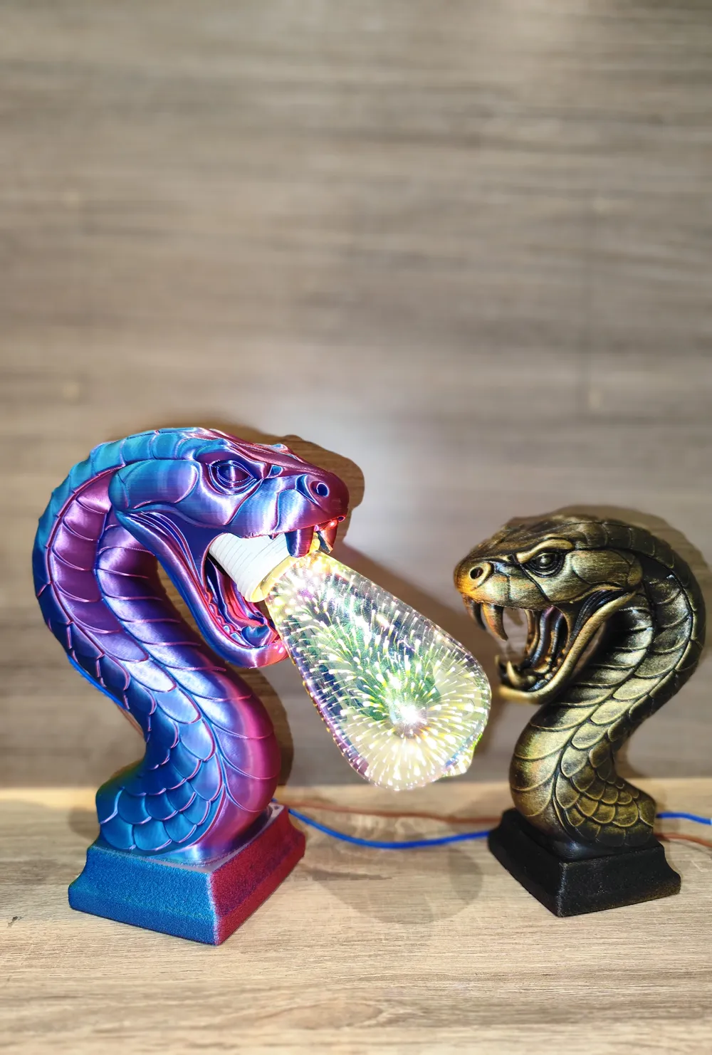 Serpent of Light – Snake Lamp & Statue - Free 3D Print Model - MakerWorld
