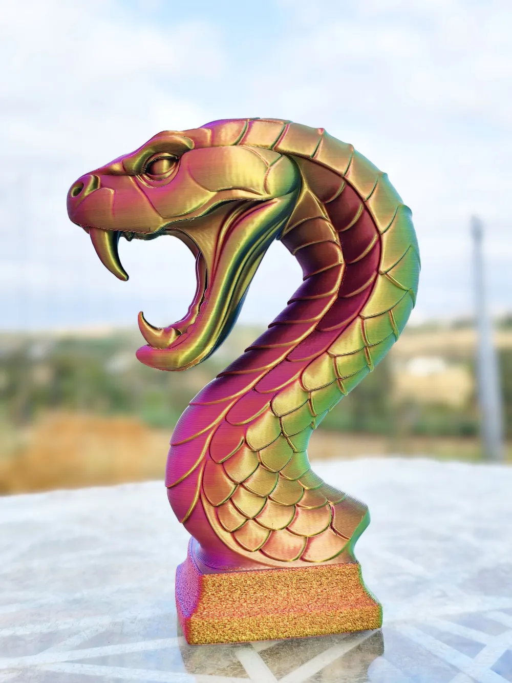 Serpent of Light – Snake Lamp & Statue - Free 3D Print Model - MakerWorld