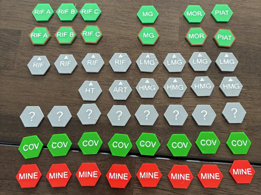 The Fields of Normandy Game Counters - Free 3D Print Model - MakerWorld