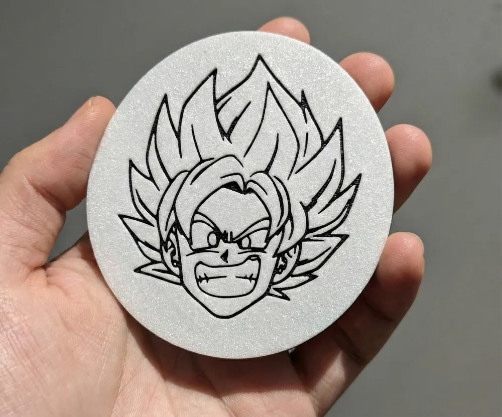 Cheeky Super Saiyan - Dragon Ball Coaster by Kumy - Free 3D Print Model ...