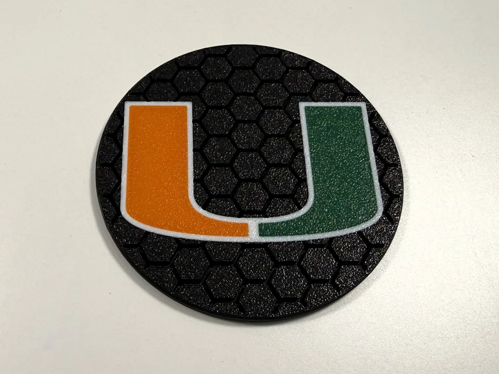 Miami Hurricanes Hex Untersetzer – Kostenloses 3D-Druckmodell – MakerWorld